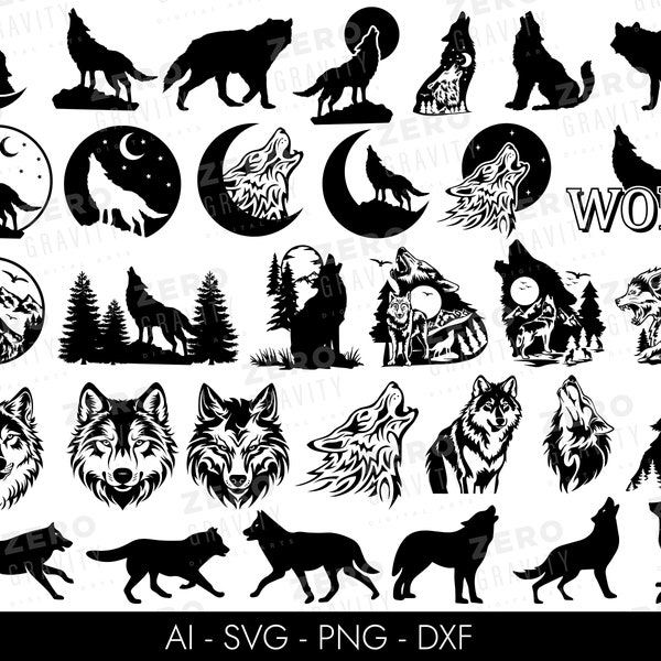 Wolf Svg - Etsy