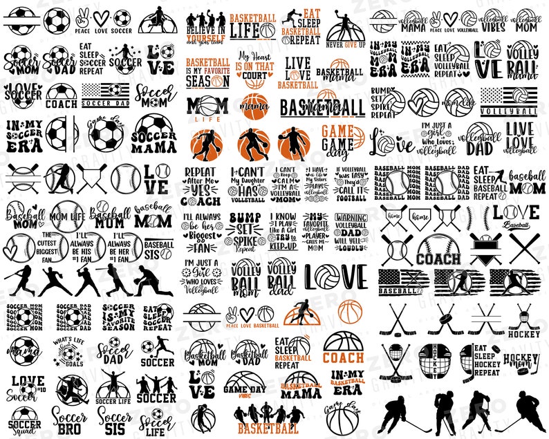 Sports SVG Bundle, Digital Download Sports Designs, Football ...