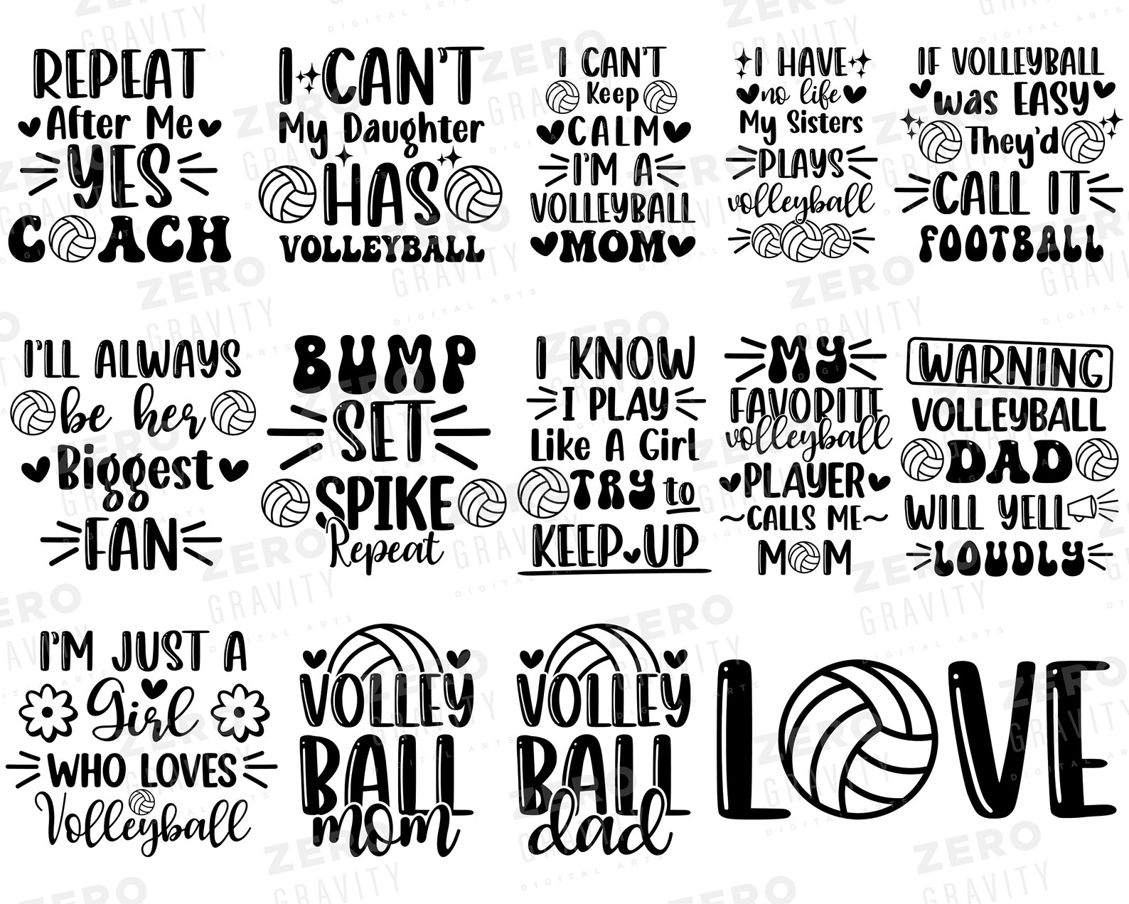 Volleyball Svg Bundle, Volleyball Png Quotes, Digital Volleyball Shirt ...