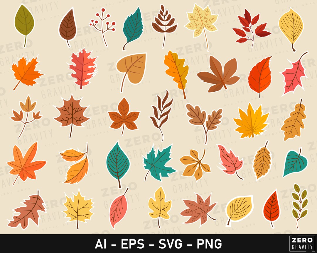 Fall Leaves Svg Bundle for Crafts and DIY Projects, Instant Download ...