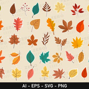 Fall Leaves Svg Bundle for Crafts and DIY Projects, Instant Download ...