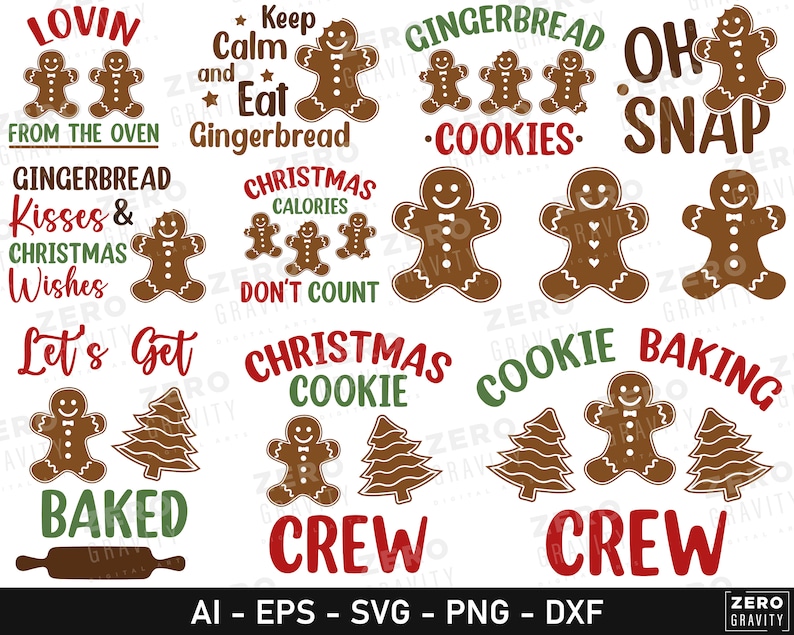 Gingerbread Svg Bundle for Christmas, Oh Snap Gingerbread Svg, Digital ...