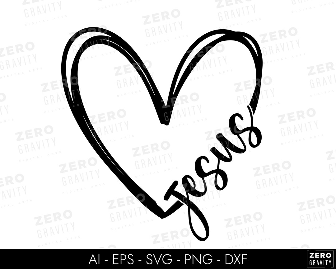 Jesus Heart SVG PNG, Jesus Shirt Svg, Christian Svg, Faith Svg, Bible ...