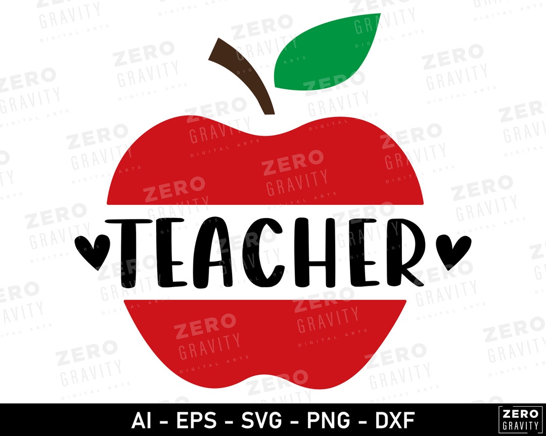 Split Apple Svg, Teacher Svg, Apple Clipart, Teacher Shirt Svg, School ...