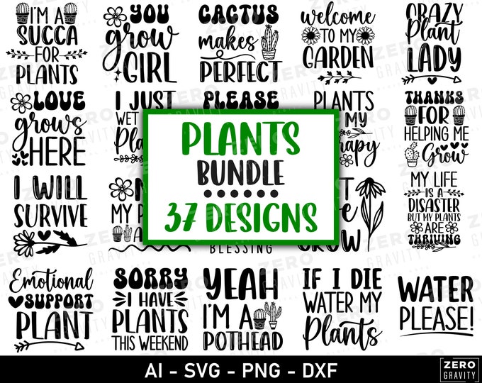 Funny Plant SVG Bundle, Succulent SVG, Plant Lady SVG, Cactus Svg ...