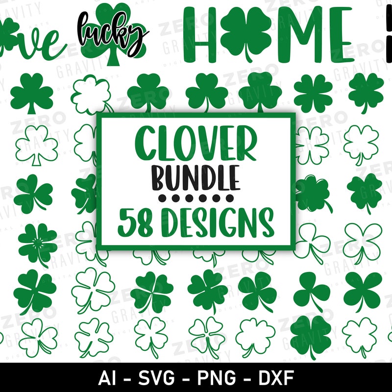 4 Leaf Clover Svg - Etsy