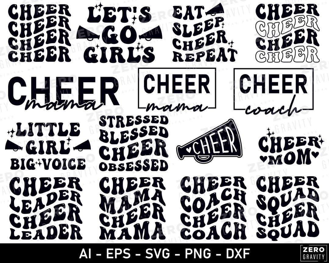 Cheer Svg Bundle, Cheer Leader Svg Files for Cricut, Cheer Mom Svg Cut ...