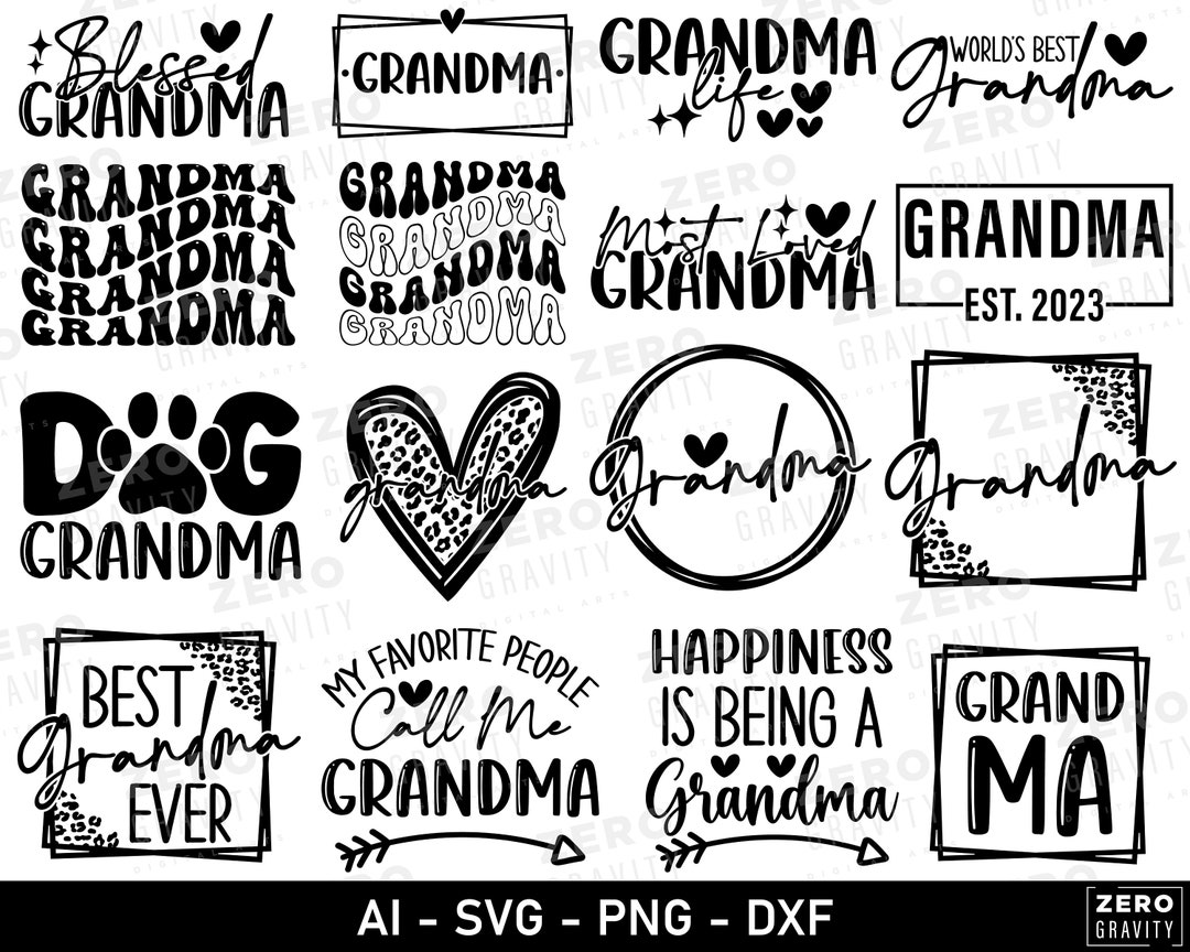 Grandma Svg Bundle, Digital Download Grandma Png, Mothers Day Svg ...