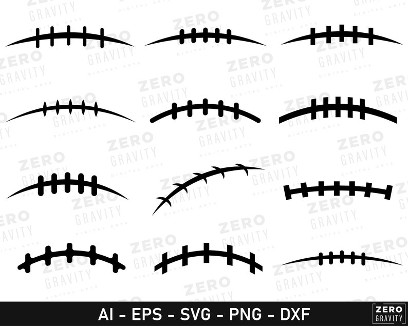 Football Laces SVG Bundle, Digital Football Laces Cut Files, Football ...