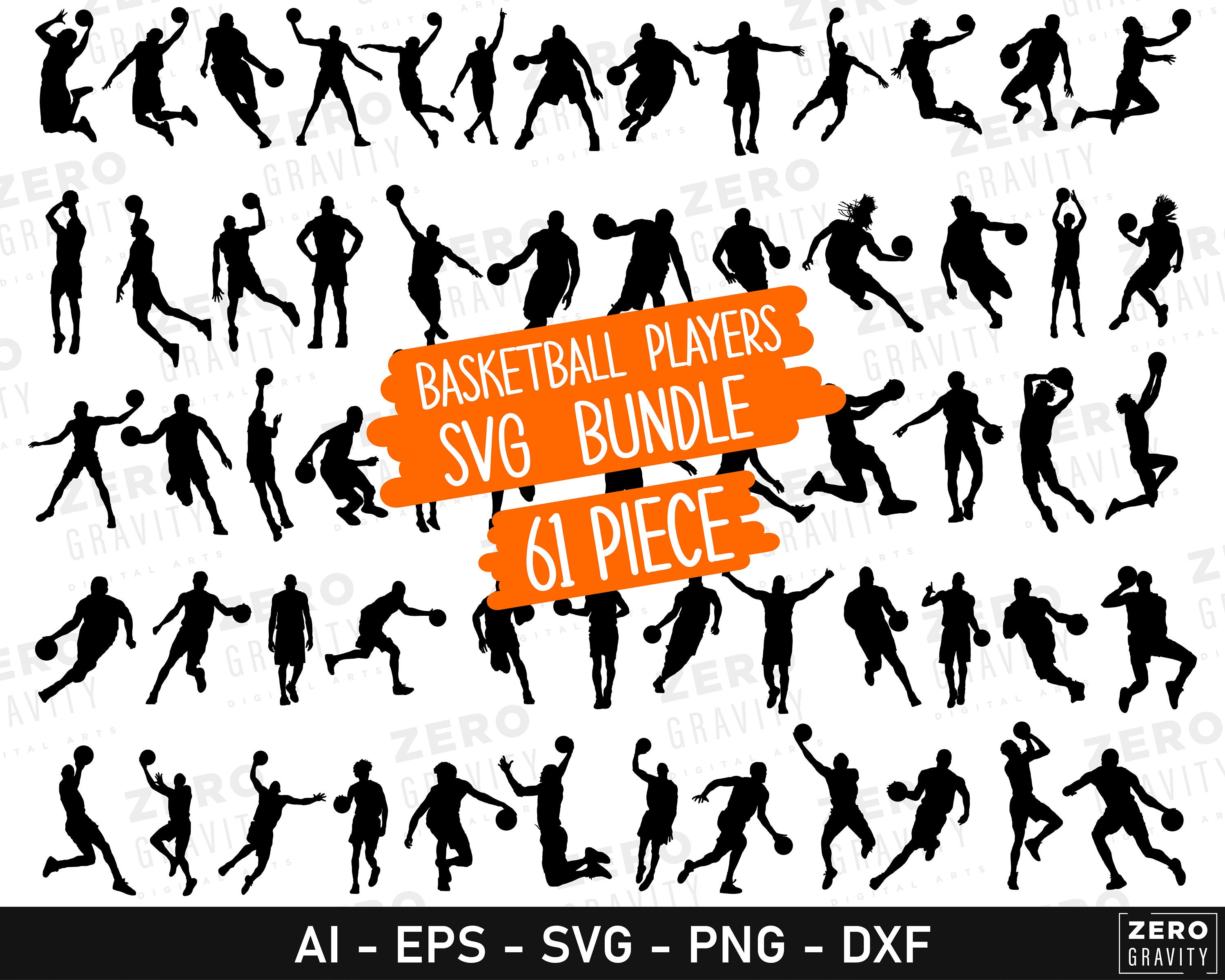 Basketball Player Svg Bundle Basketball Player Silhouette - Etsy
