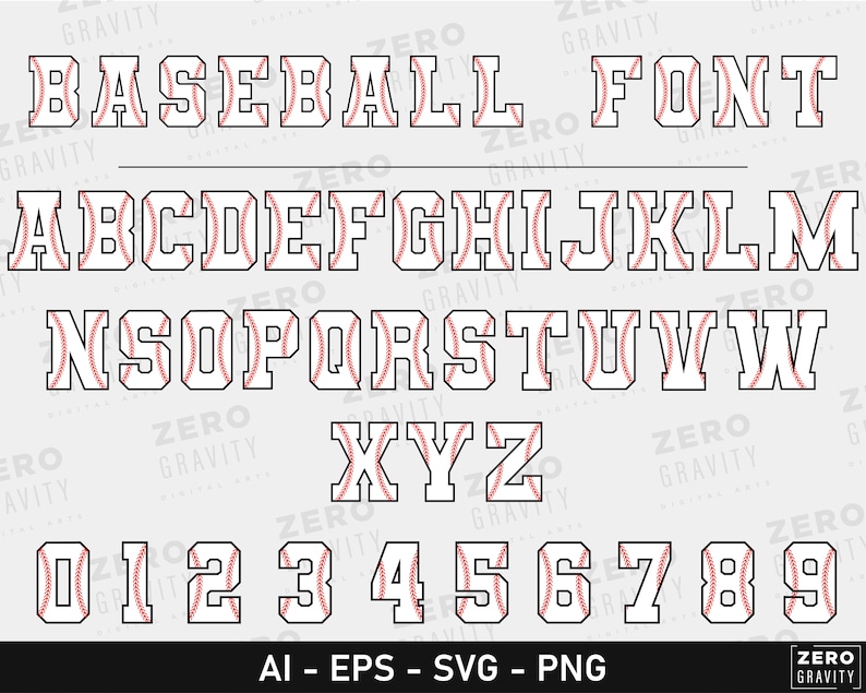 Baseball Font Svg Bundle Digital Baseball Font Baseball - Etsy
