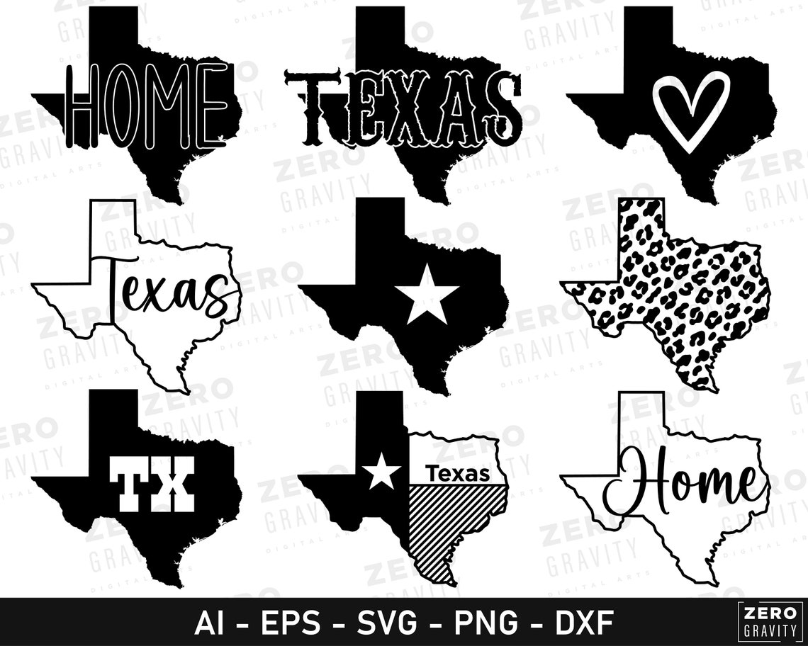 Texas Svg Bundle Digital Texas Map Files for Cricut Texas - Etsy Canada