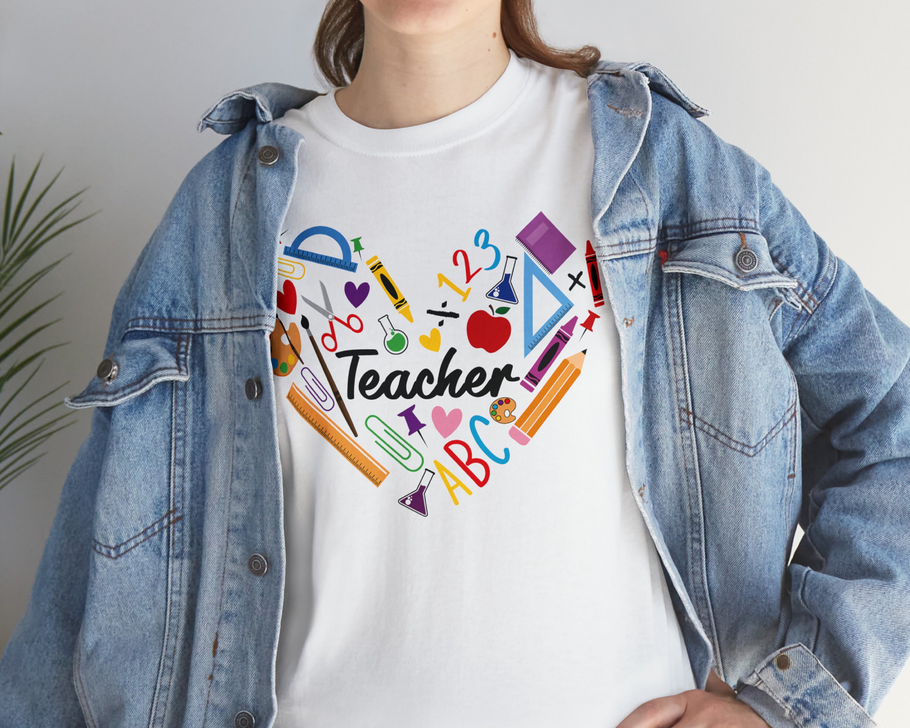 Teacher Heart Svg, Teacher Svg, Heart Shape School Supplies Svg ...