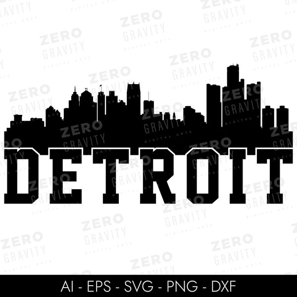 Detroit Skyline Svg - Etsy