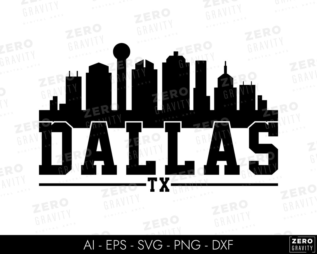 Dallas City Silhouette Svg, Dallas Skyline Svg, Digital Download Dallas ...