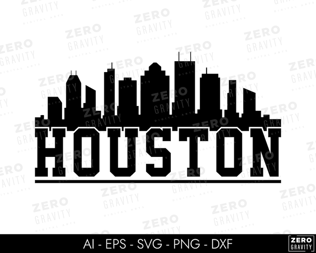 Houston Skyline Svg, Houston City Silhouette Svg, Houston City Vector ...