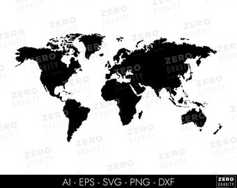 World Map Svg Cut File - Etsy