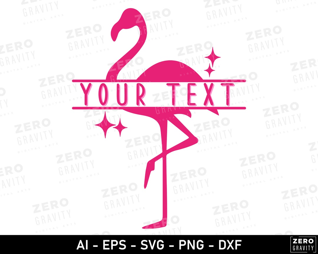 Flamingo Svg Custom, Personalized Split Flamingo Svg, Digital Add Your ...