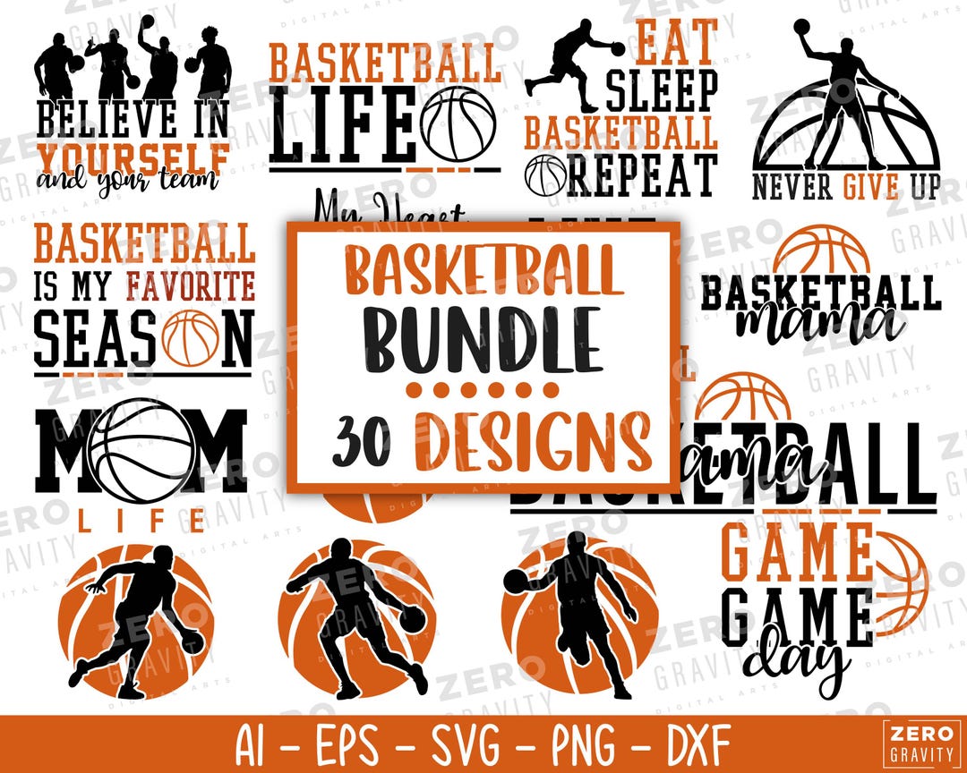 Basketball Svg Bundle, Basketball Clipart, Basketball Svg Files for ...