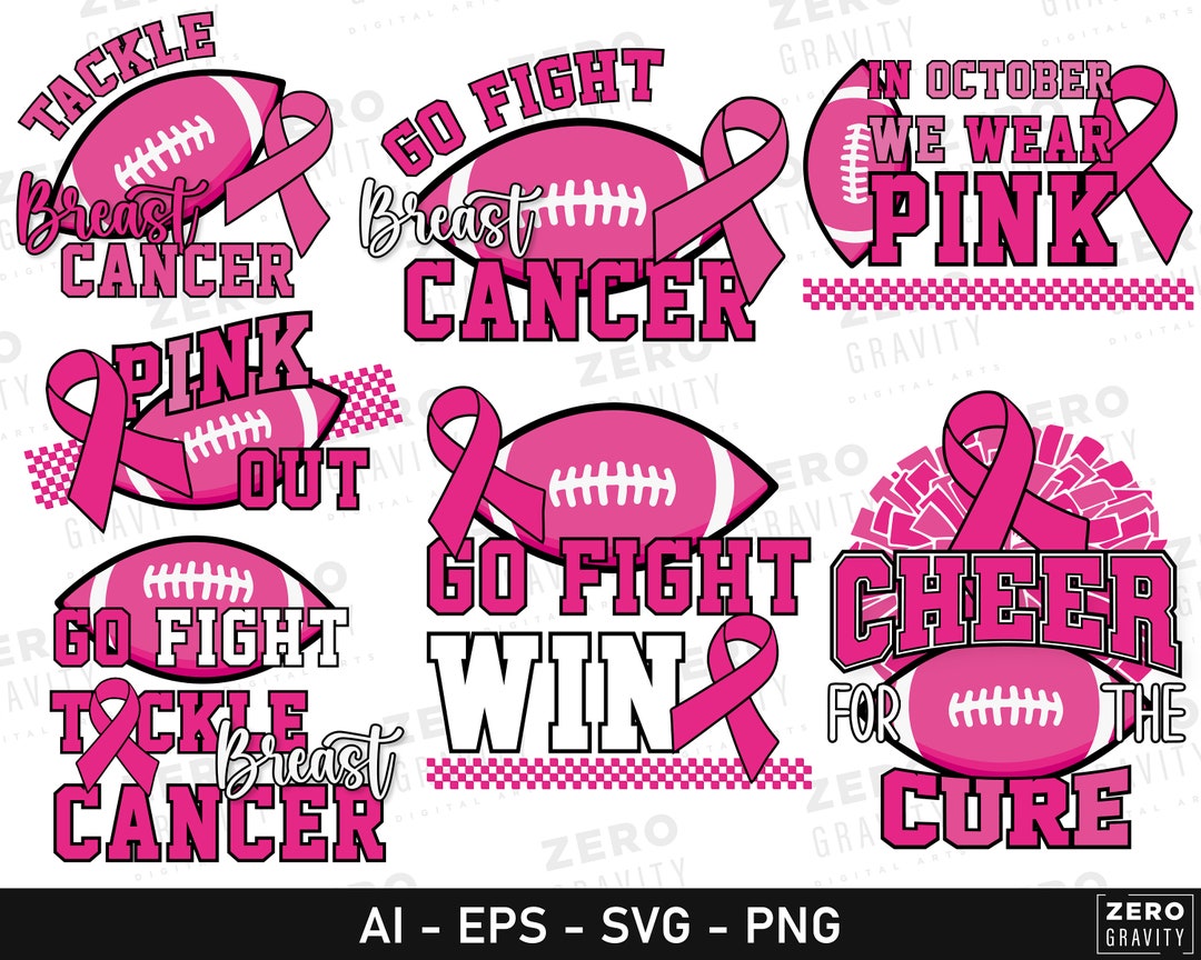 Breast Cancer Svg Bundle, Cheer for the Cure Breast Cancer Svg, in ...