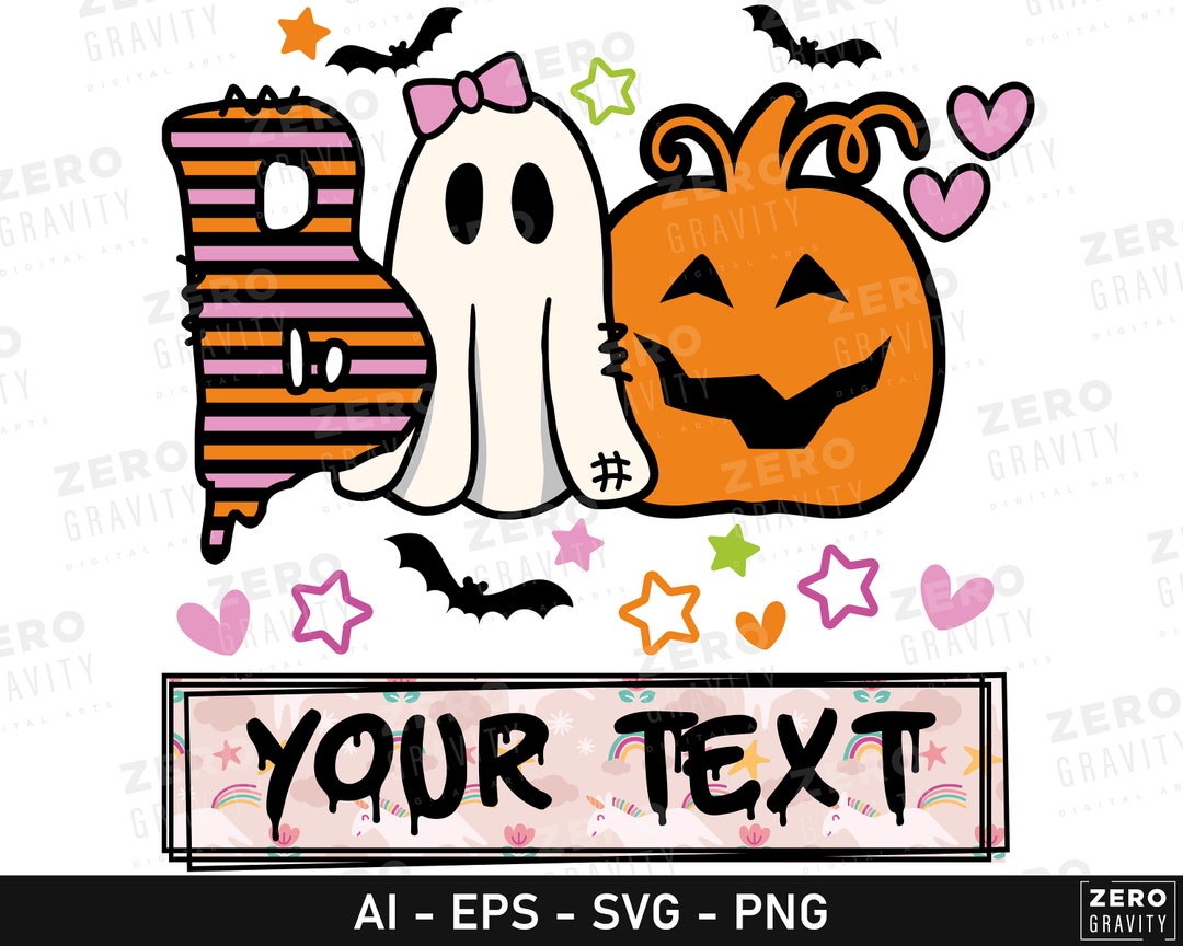 Kids Name Svg Sublimation for Halloween, Boo Svg for Kids Shirts ...