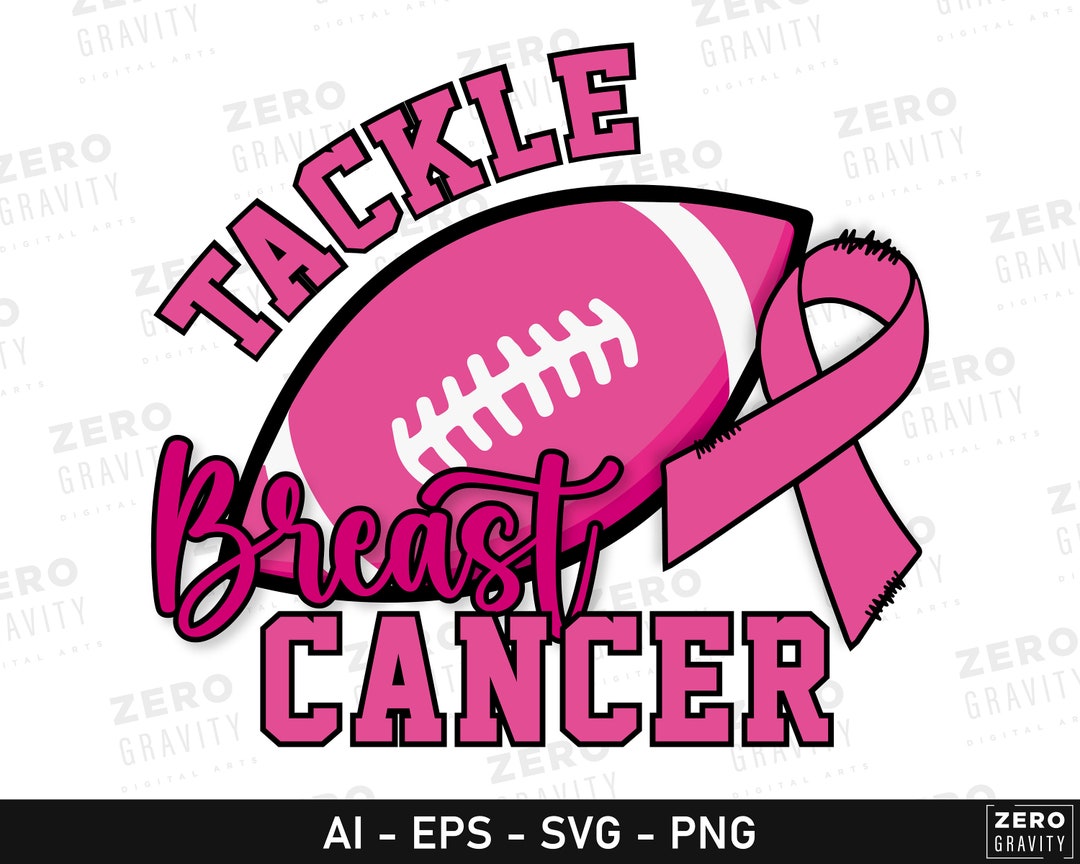 Tackle Breast Cancer Svg, Football Breast Cancer Svg, Cancer Ribbon Svg ...