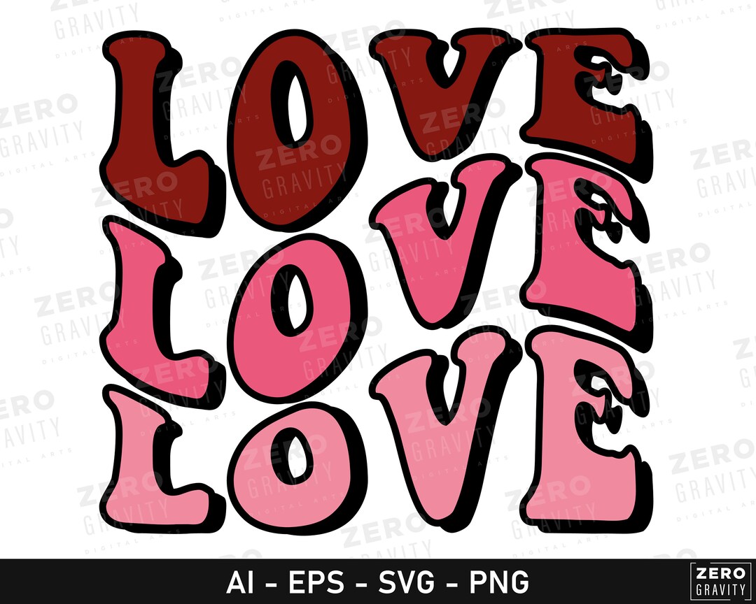 Love Svg for Valentines Day Shirts, Digital Download Love Png, Retro ...