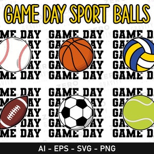 Game Day Svg Bundle, Game Day Svg for Football Basketball Baseball ...
