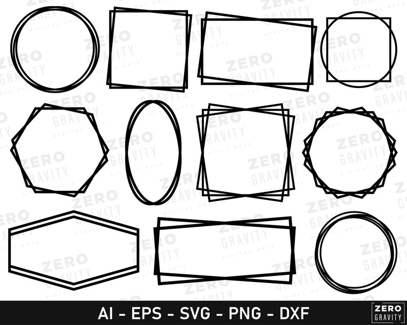Double Frame Svg Bundle Digital Frame Files for Cricut Frame - Etsy