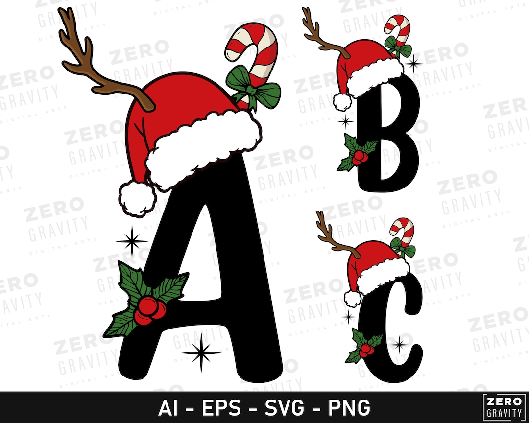 Christmas Font Svg for Crafts, Digital Download Christmas Letters ...