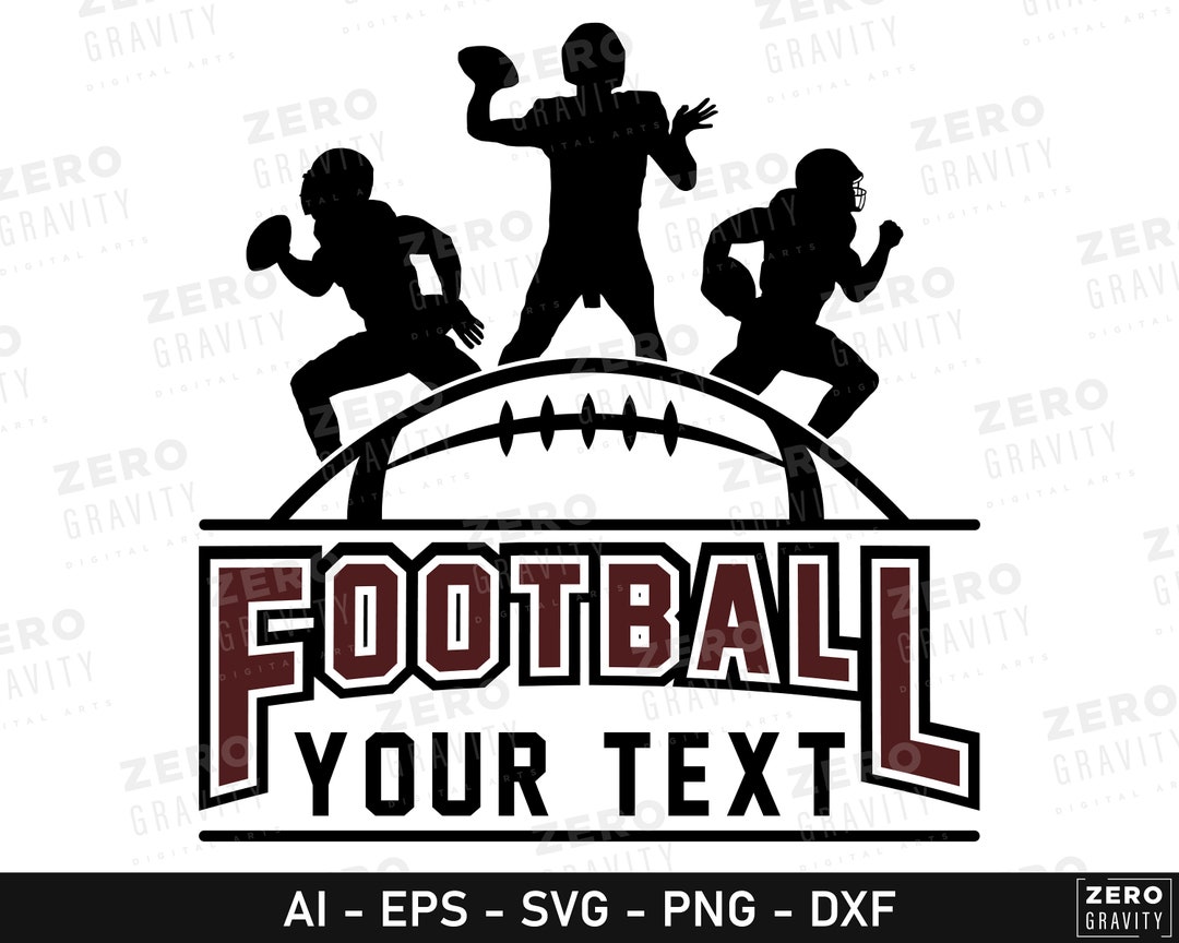 Custom Football SVG, Digital Football Players Silhouette Svg for Shirts ...