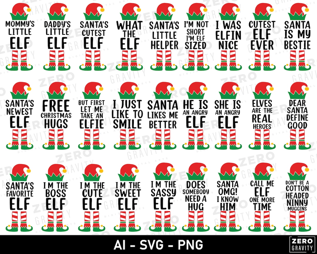 Elf Shirt Svg Bundle for Christmas, Famiily Elf Svg for Shirts ...