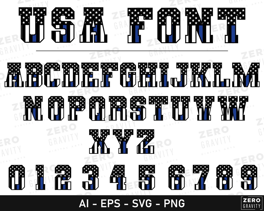 American Flag Font Svg Bundle, Digital Varsity Font With Usa Flag ...