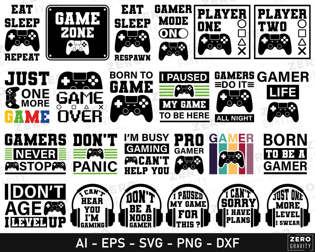 Gamer Svg Bundle for Shirts, Mugs, Cup, Sweatshirt, Cap and More ...