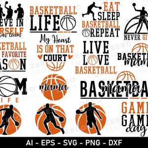 Basketball Svg Bundle, Digital Basketball Png, Basketball Svg Files for ...