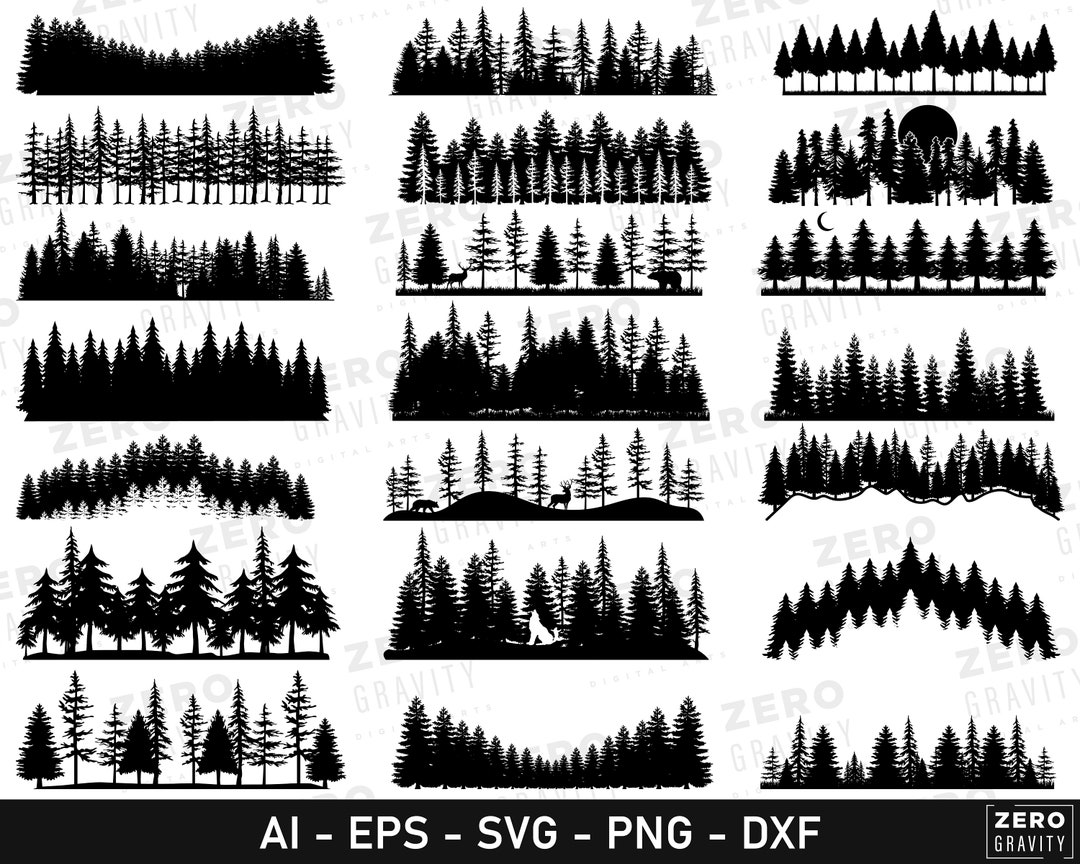 Tree Svg Bundle for Crafts & DIY Projects, Tree Silhouette, Tree Files ...