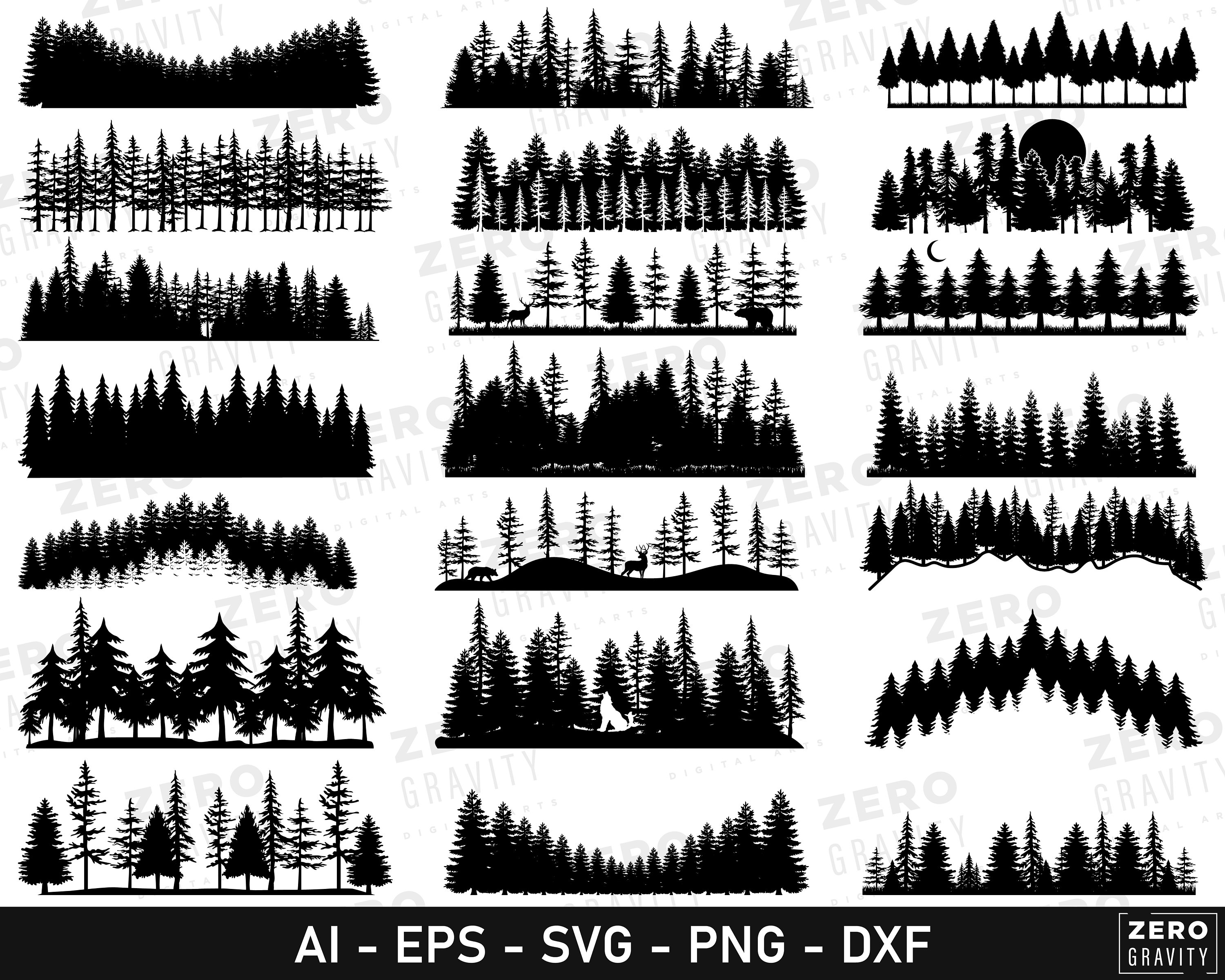 Tree Svg Bundle for Crafts & DIY Projects Tree Silhouette - Etsy