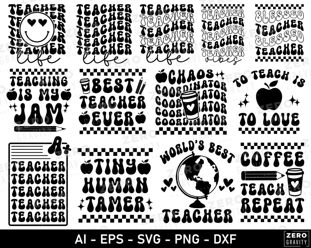 Teacher Svg Bundle, Teacher Quote Svg, Teacher Shirt Svg, Back to ...