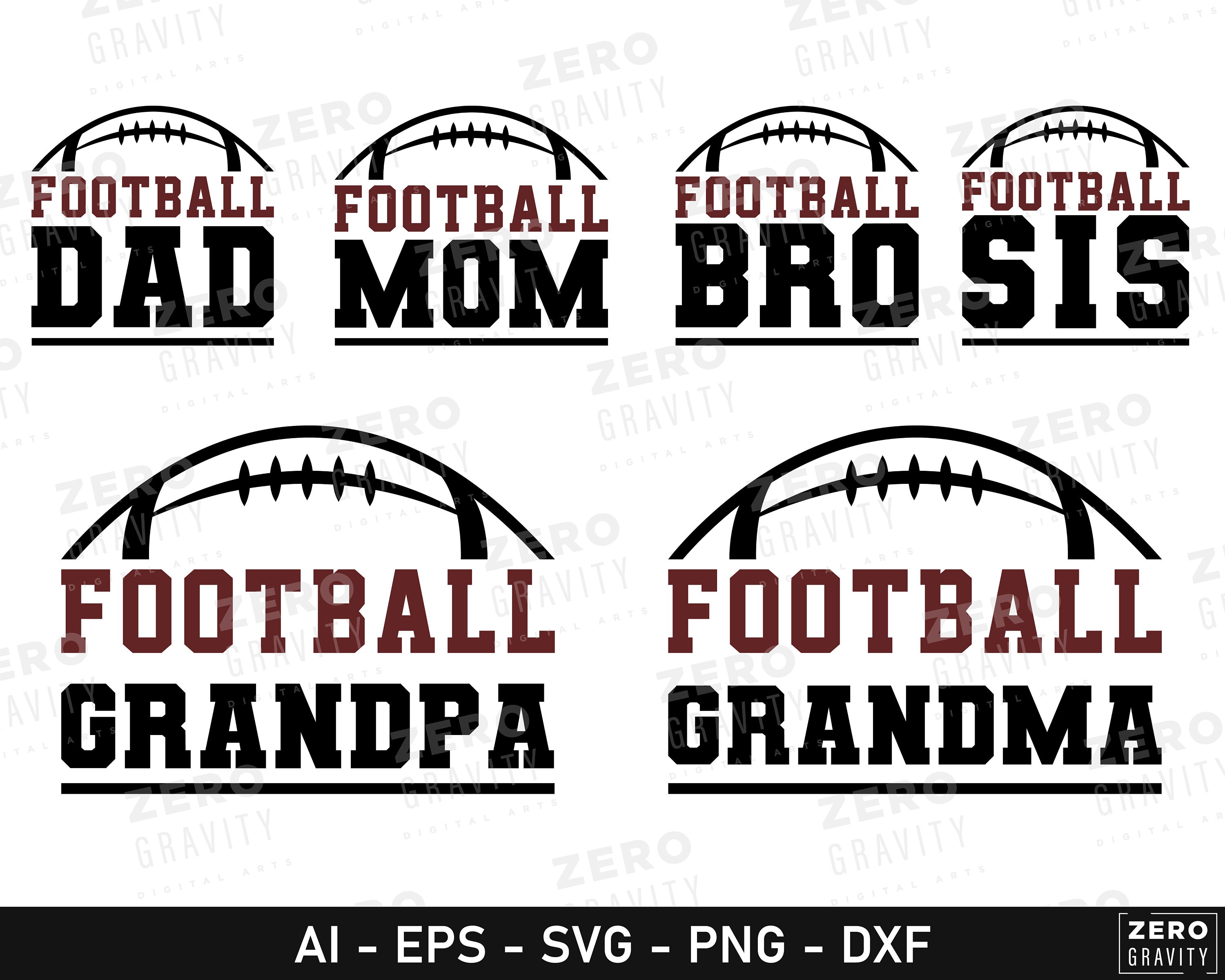 Football Family SVG Bundle: Mom, Dad, Bro, Sis (digital Download) - Etsy