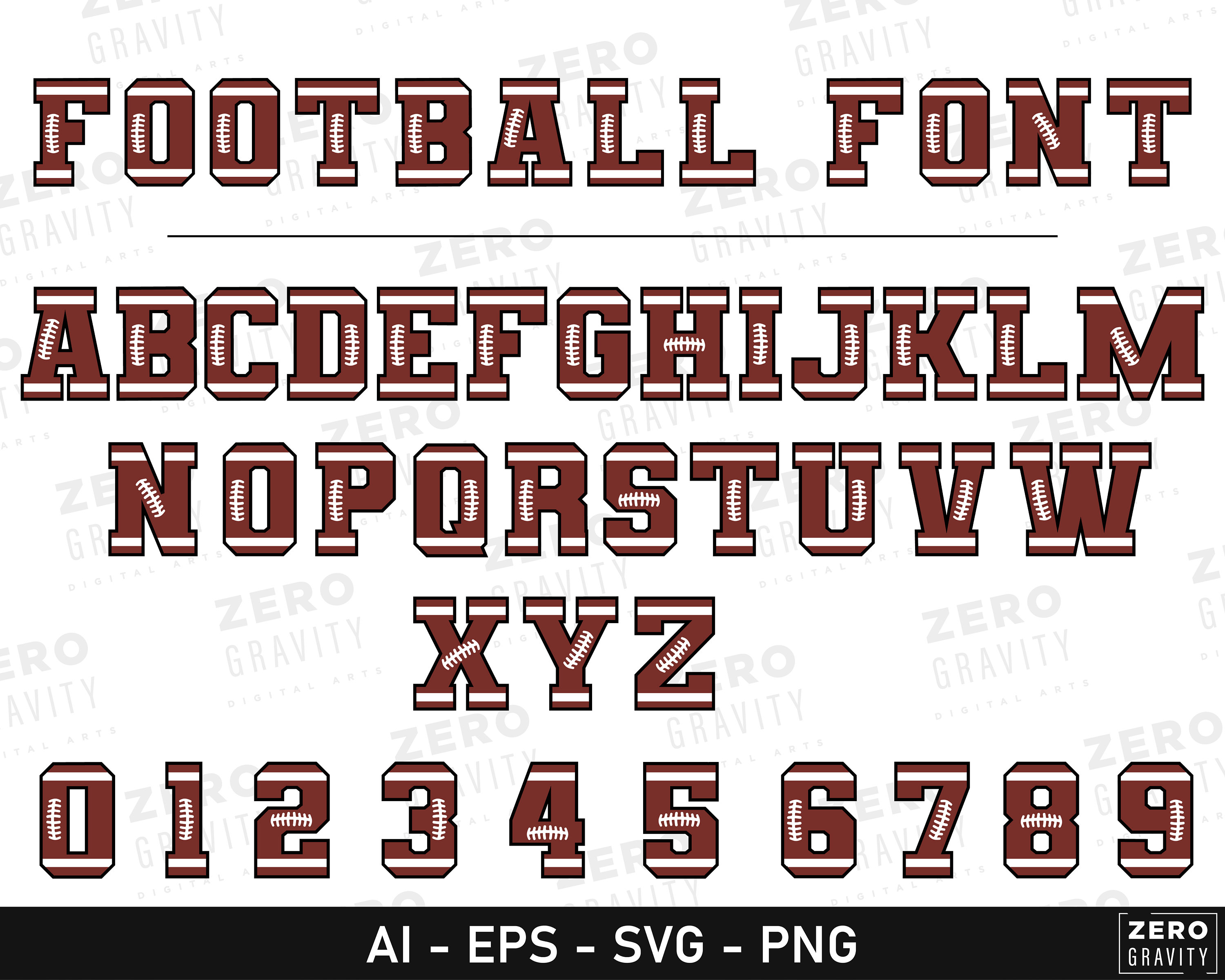 Football Font Svg Bundle Digital Football Font Football - Etsy