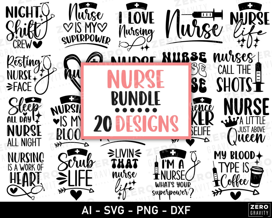 Nurse SVG Bundle: 20 Designs for Cricut (digital Download) - Etsy