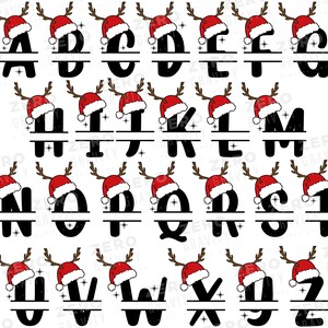 Christmas Letters With Split Monogram Svg, Christmas Font for Custom ...