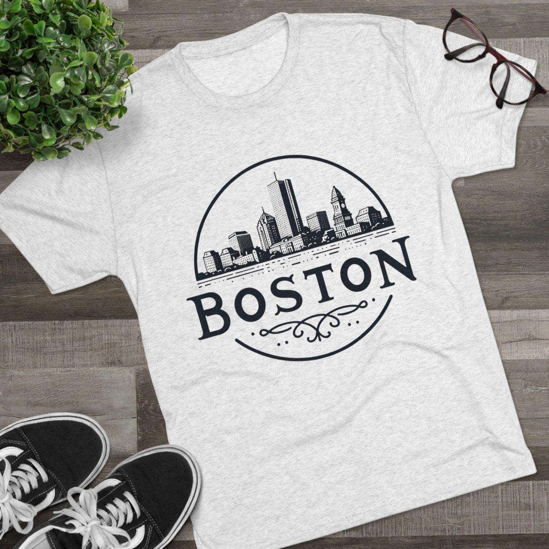 Boston Graphic Tshirt | City Skyline Shirt | Colorful Urban Art Tshirt ...