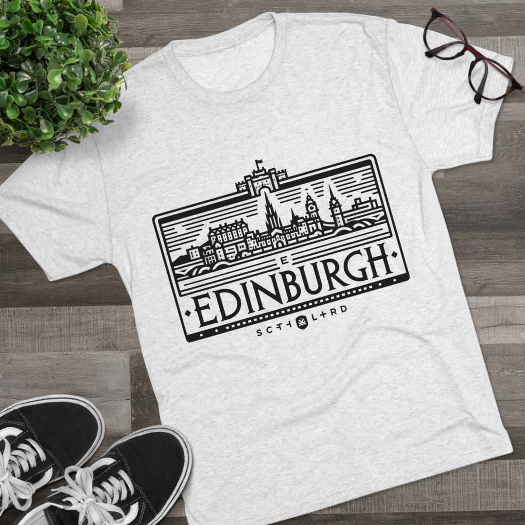 Edinburgh Graphic Tshirt | City Skyline Shirt | Colorful Urban Art ...