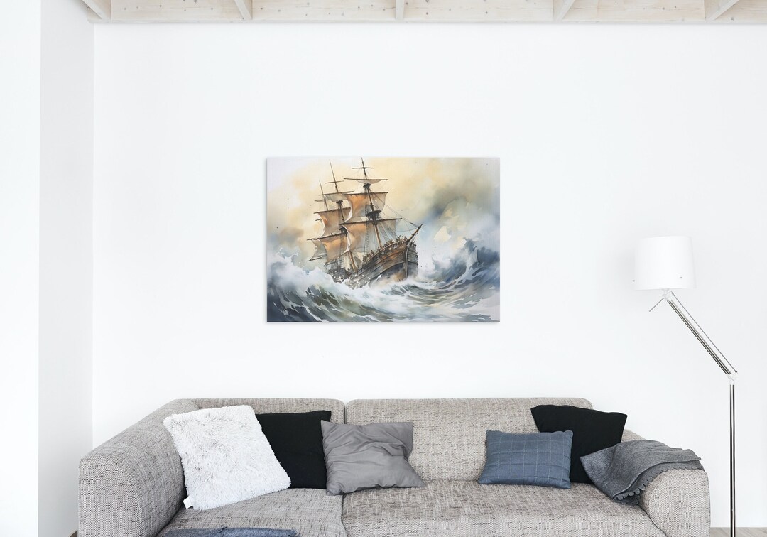 Pirate Ship Canvas, Ocean Canvas, Pirate Canvas, Wall Art, Wall Art for ...