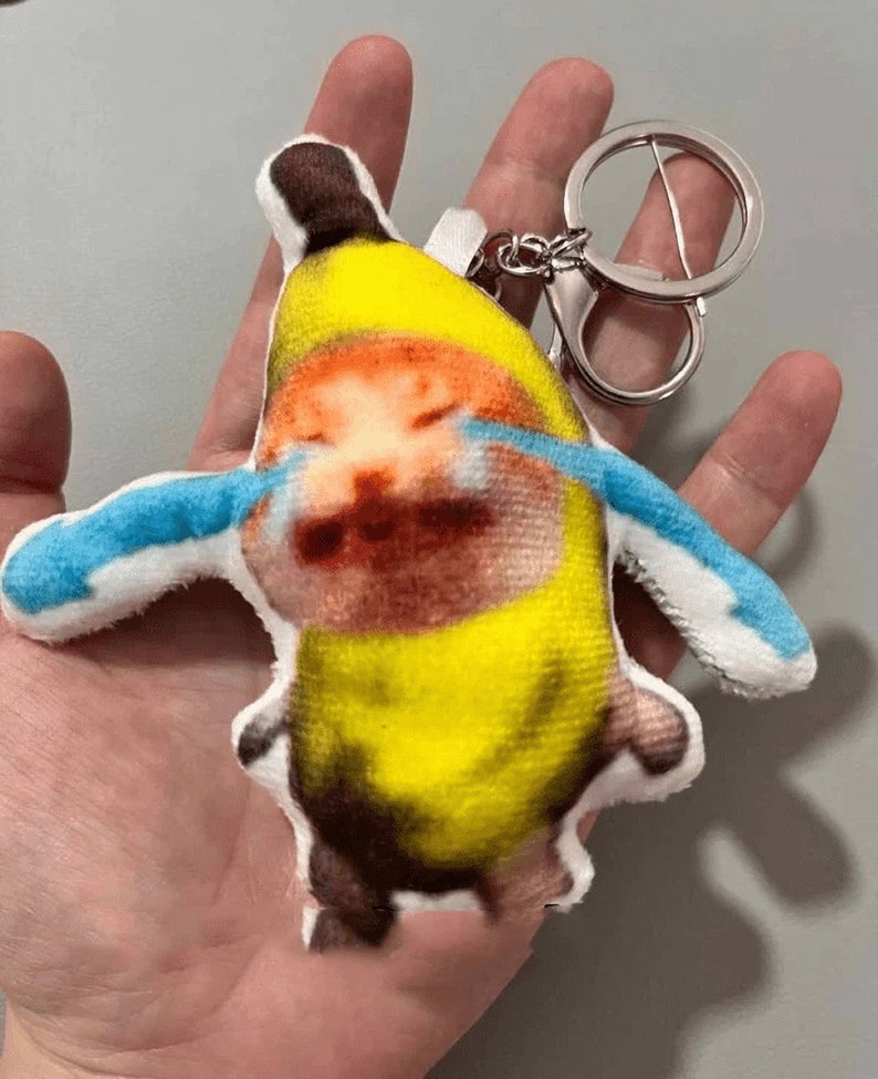 Banana Cat Meme Keychain: Cute and Quirky Cat-shaped Design With Sound ...