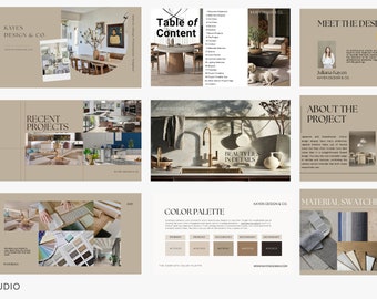 Interior Design Mood Board Canva Template - Etsy