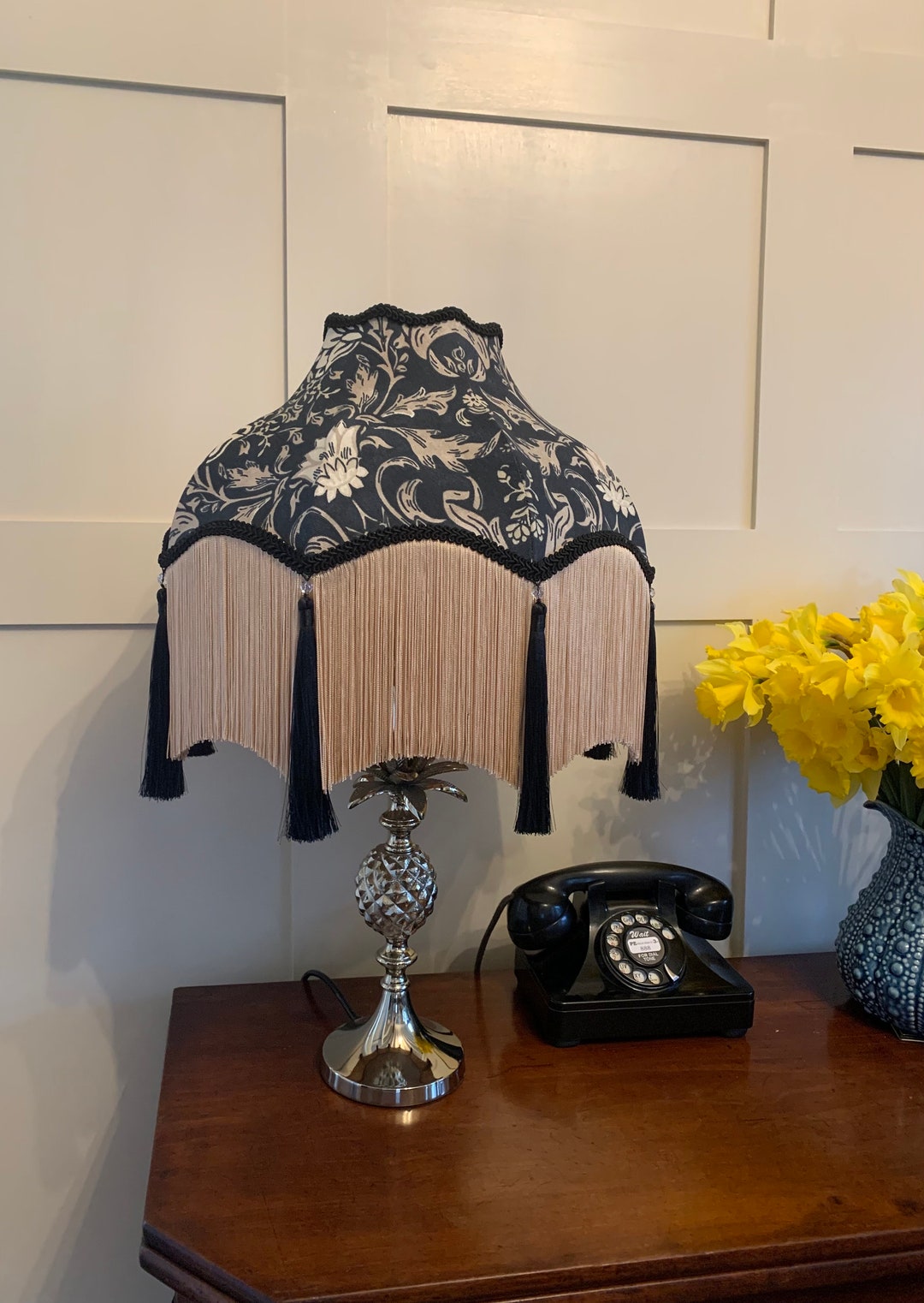 Fringed Lampshade. Edwardian Lampshade. Maia 14 Lampshade. Rococo Ebony ...