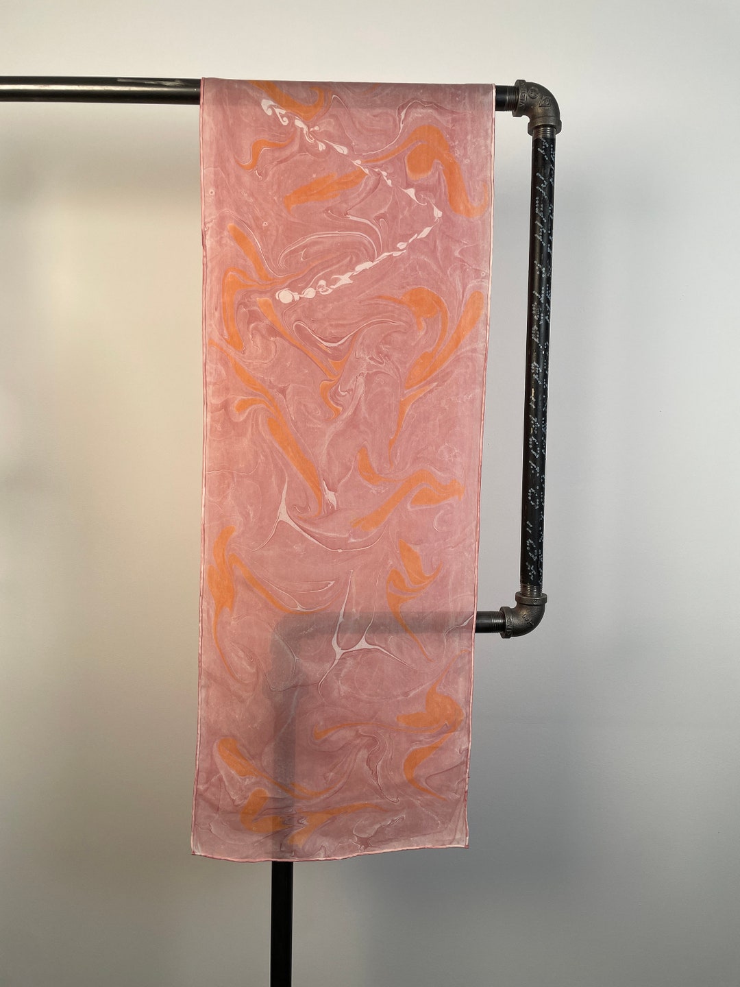 Marbled Silk Scarf - Virginia Tech - Let's Go Hokies! - Etsy