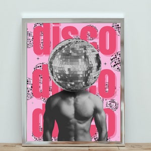 DISCO Wall Print, Retro Wall Art, 70s Wall Art, Preppy Wall Art, Girly ...